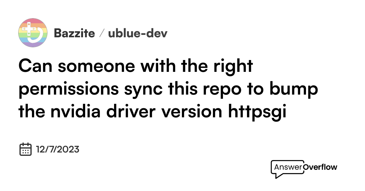 Can someone with the right permissions sync this repo to bump the ...