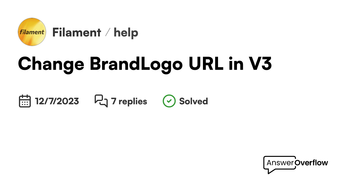 Change Brand/Logo URL in V3 - Filament