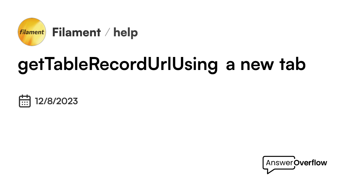 getTableRecordUrlUsing a new tab - Filament