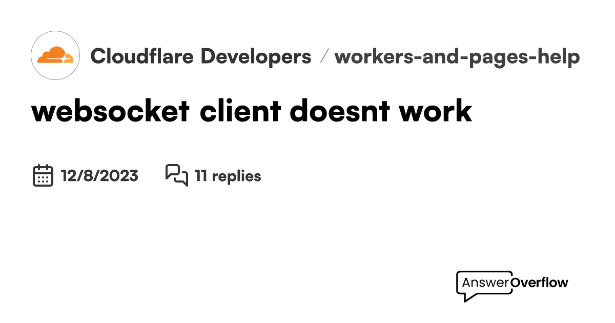 websocket client doesn't work - Cloudflare Developers