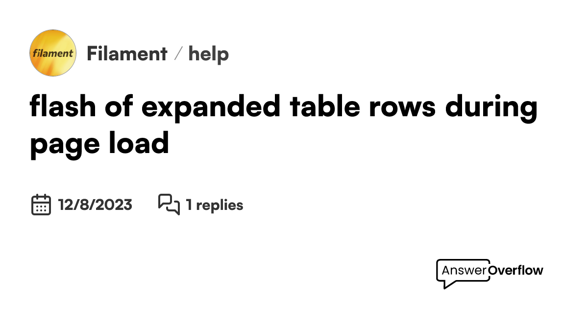 flash of expanded table rows during page load - Filament