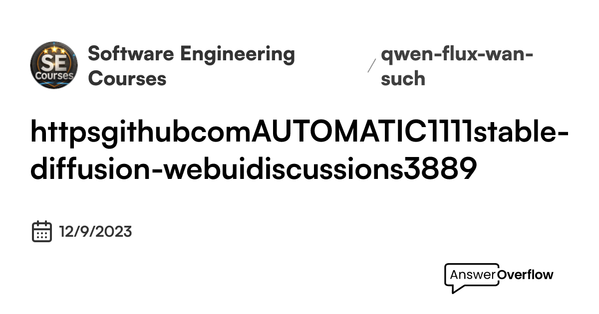 https://github.com/AUTOMATIC1111/stable-diffusion-webui/discussions ...