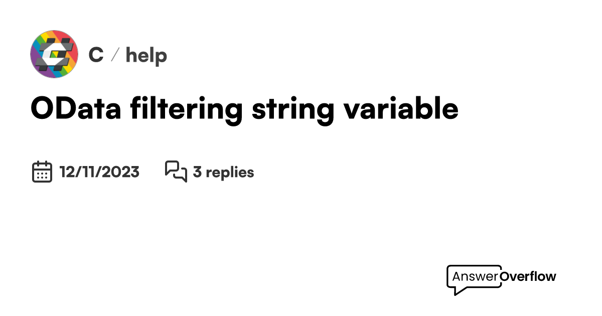 Odata Filtering String Variable C