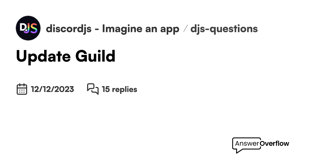 Update Guild - discord.js - Imagine an app
