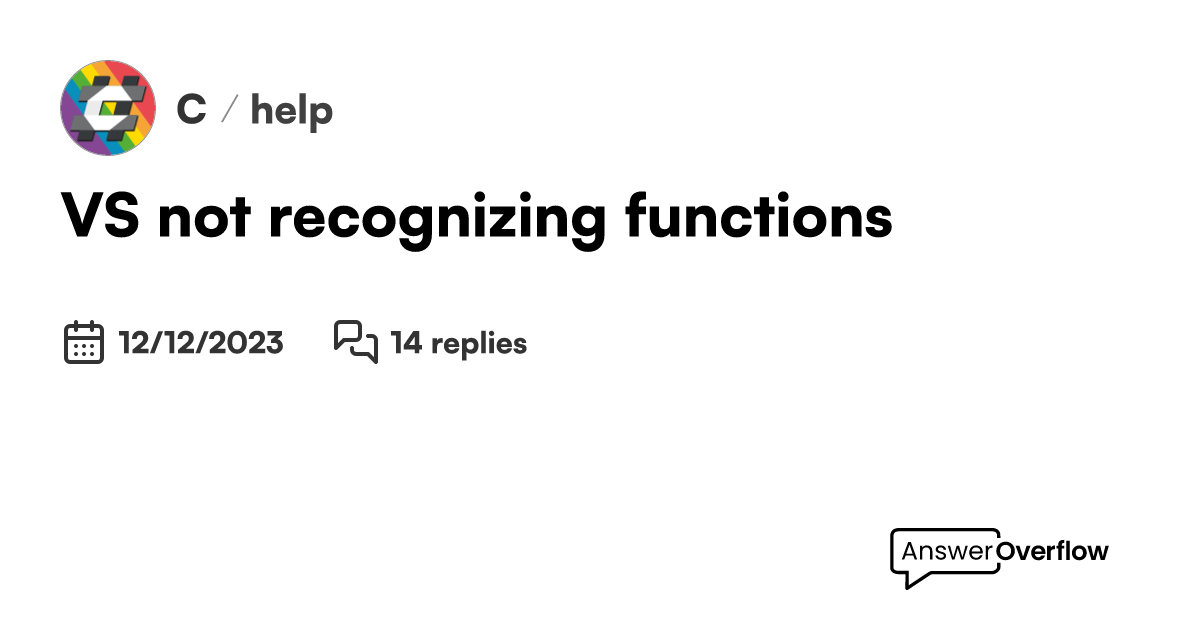 VS not recognizing functions - C#