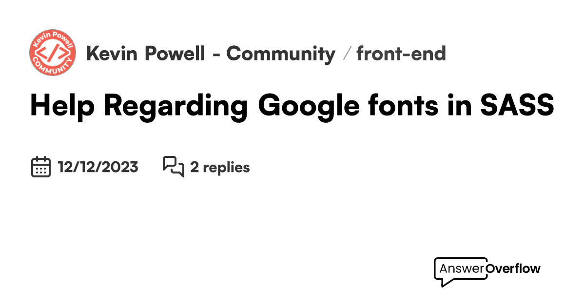 Help Regarding Google fonts in SASS - Kevin Powell - Community