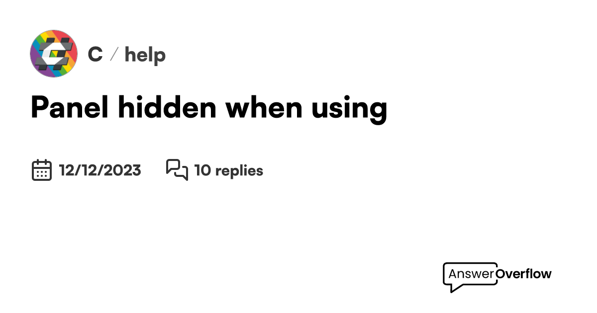 Panel hidden when using - C#