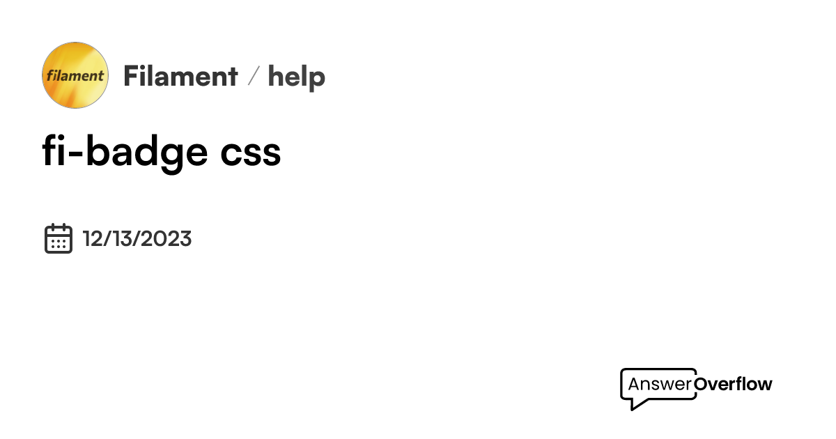 fi-badge css - Filament