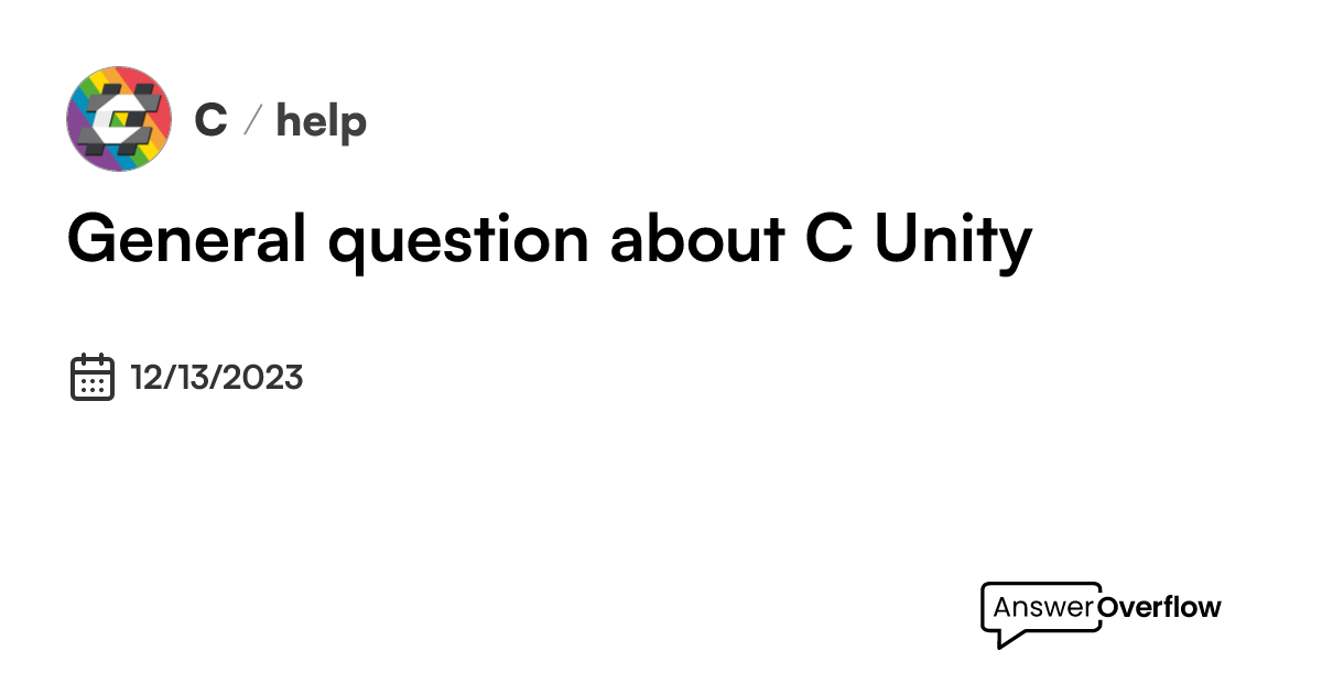General question about C# & Unity - C#