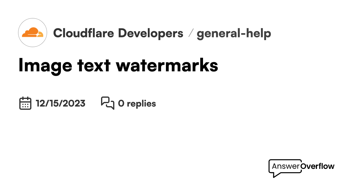 Image text watermarks - Cloudflare Developers