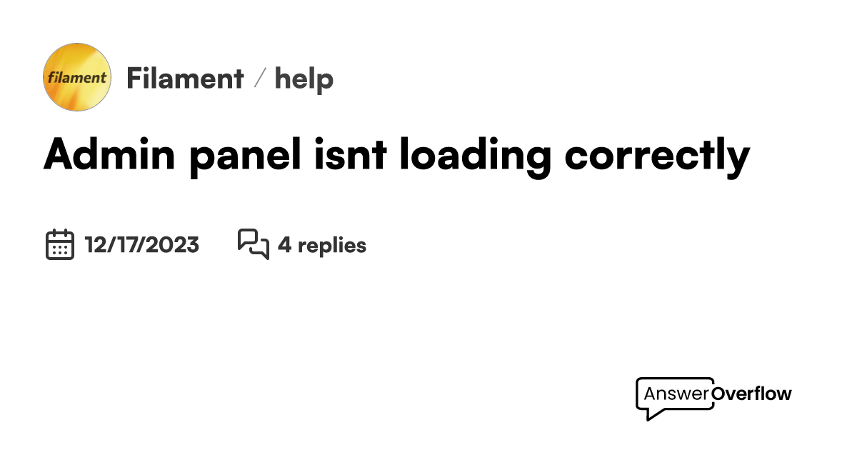 Admin panel isn't loading correctly - Filament