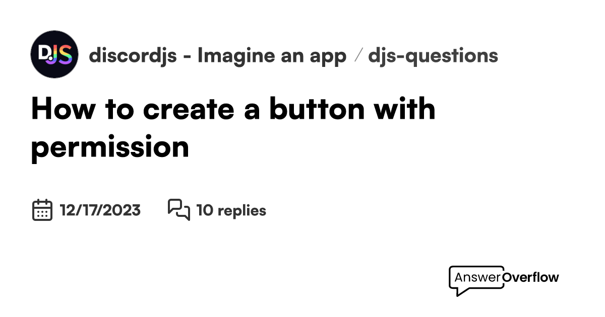 How to create a button with permission - discord.js - Imagine an app