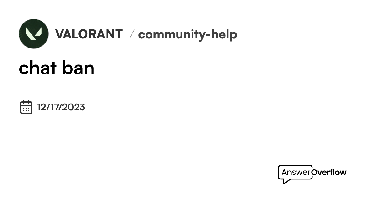 chat ban - VALORANT