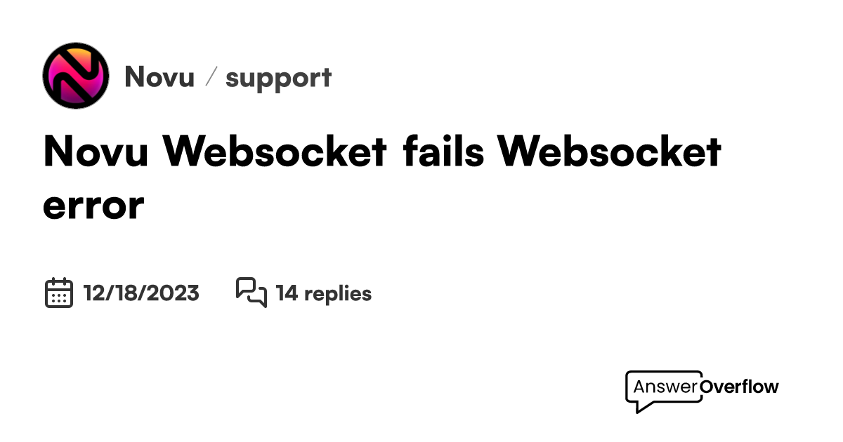 Novu Websocket fails (Websocket error) - Novu