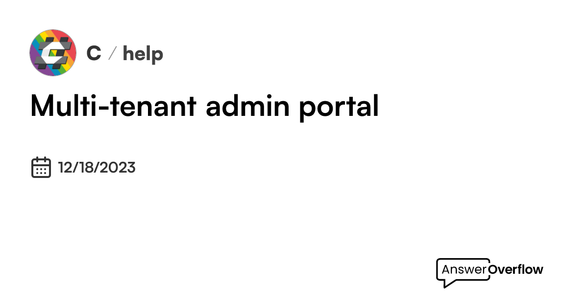 Multi-tenant admin portal - C#
