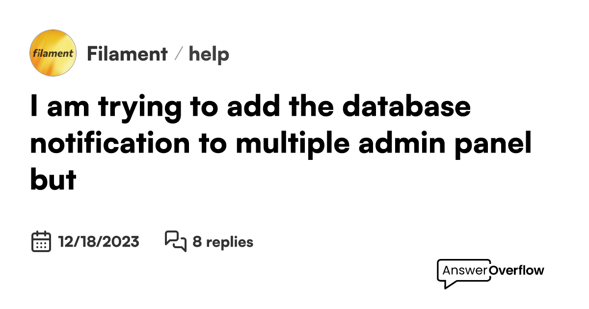 I am trying to add the database notification to multiple admin panel but.... - Filament
