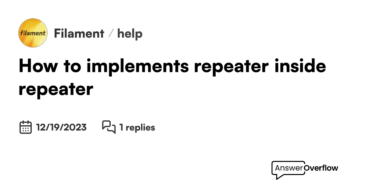 How to implements repeater inside repeater - Filament