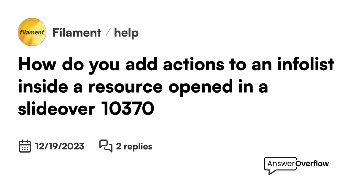 How do you add actions to an infolist inside a resource opened in a slideover? #10370 - Filament