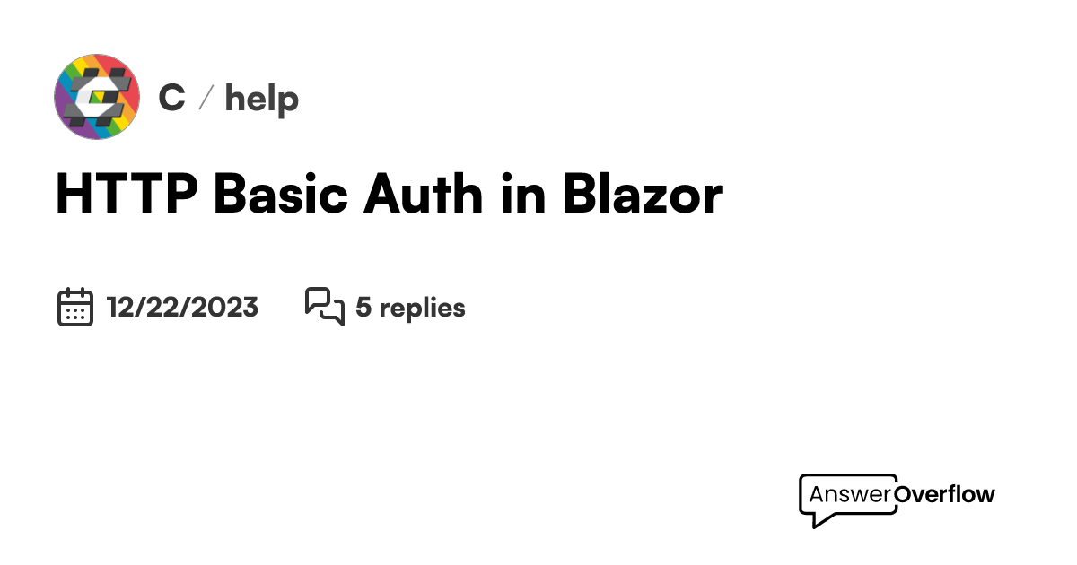 HTTP Basic Auth in Blazor - C#