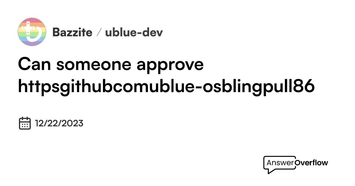 Can someone approve? https://github.com/ublue-os/bling/pull/86 - Universal Blue