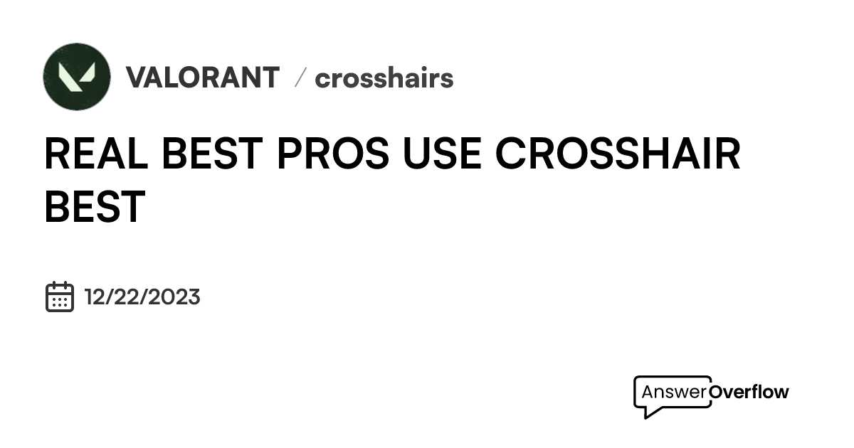 REAL! BEST! PROS USE! CROSSHAIR! BEST! - VALORANT