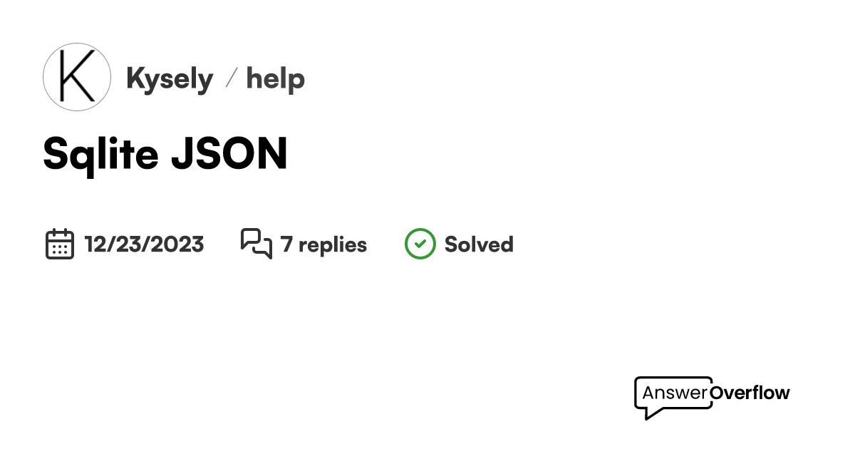 Sqlite JSON - Kysely