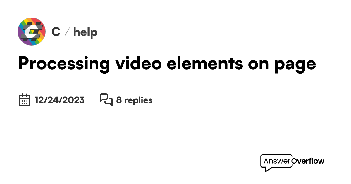 Processing video elements on page - C#