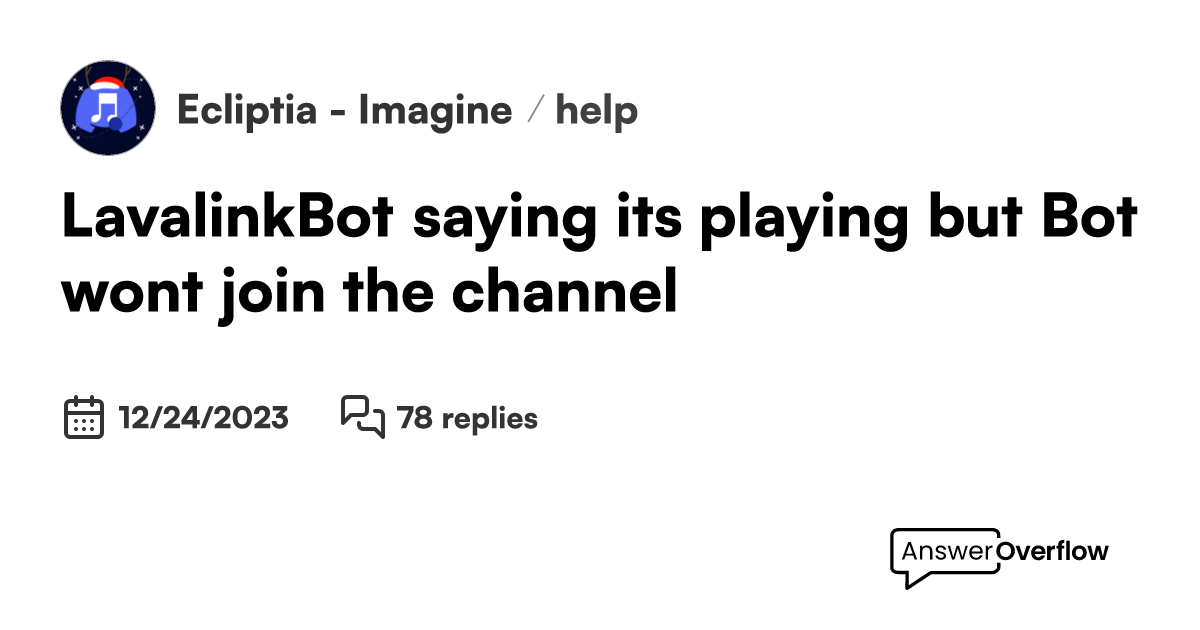 Lavalink&Bot saying it's playing, but Bot wont join the channel - 🎶 Moonlink.js - Imagine a ...