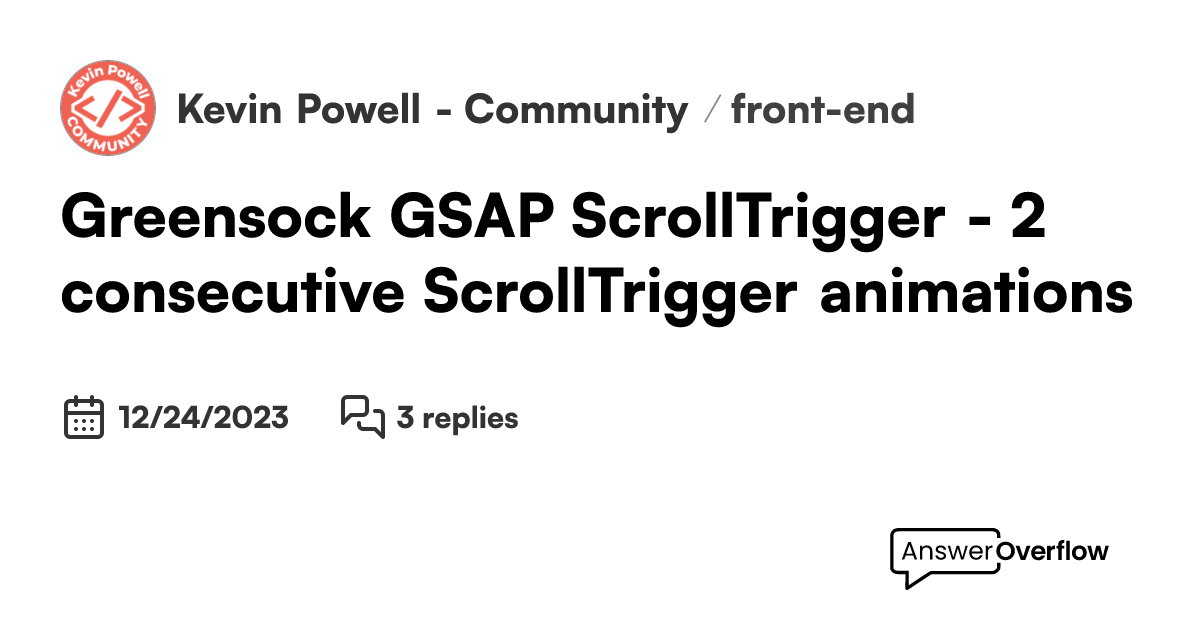 Greensock (GSAP) ScrollTrigger - 2 consecutive ScrollTrigger animations ...