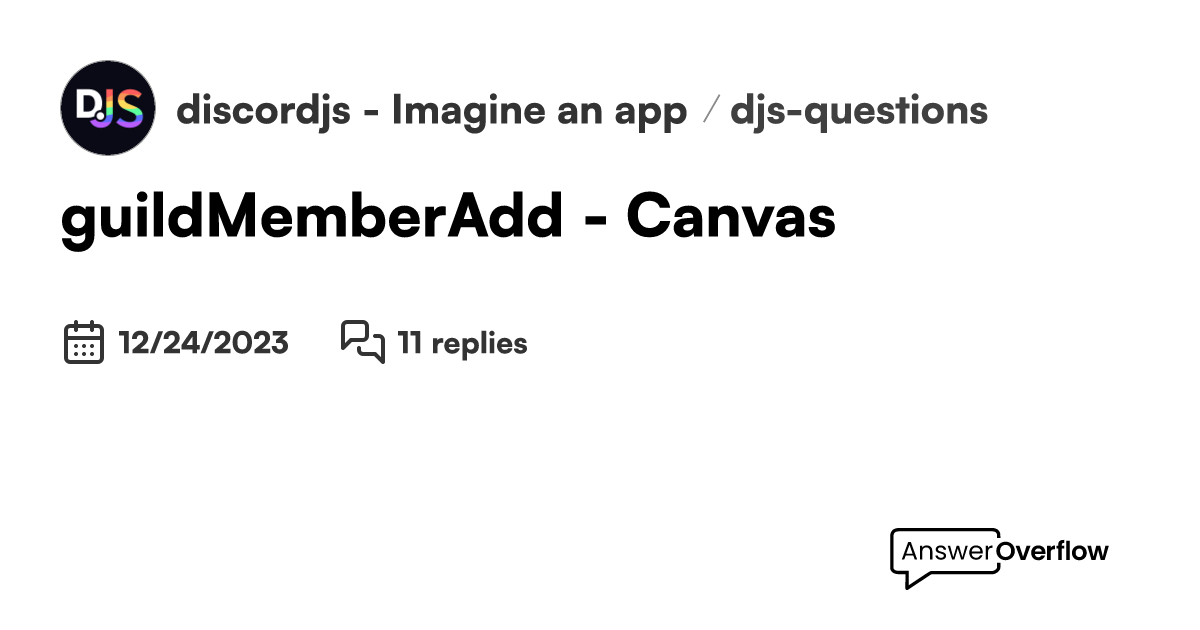 guildMemberAdd - Canvas - discord.js - Imagine an app