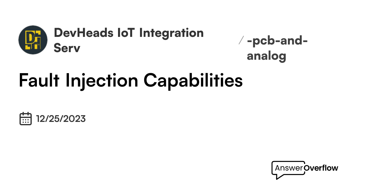 Fault Injection Capabilities - DevHeads IoT Integration Server