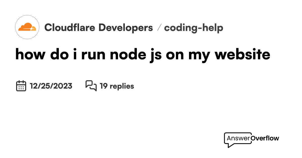 how do i run node js on my website - Cloudflare Developers