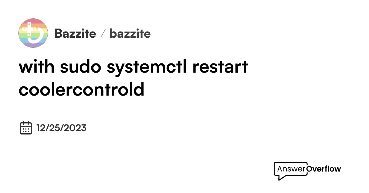 with ` sudo systemctl restart coolercontrold` - Universal Blue