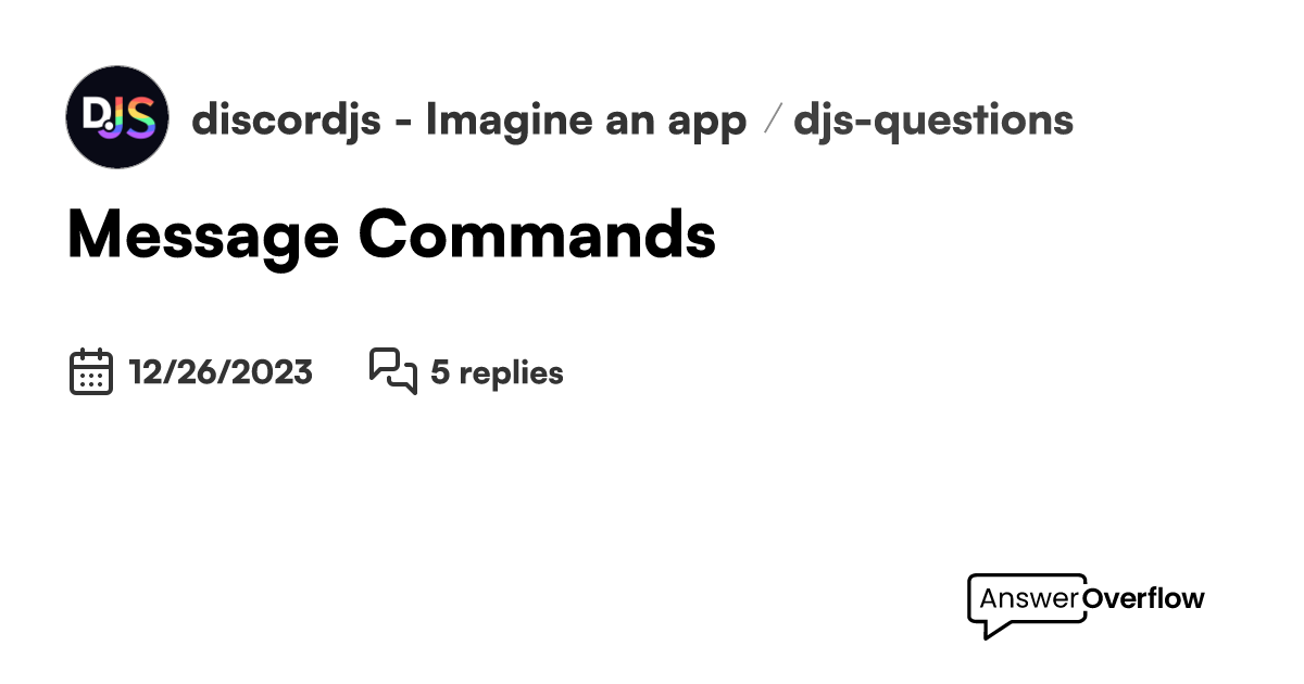 Message Commands - discord.js - Imagine an app