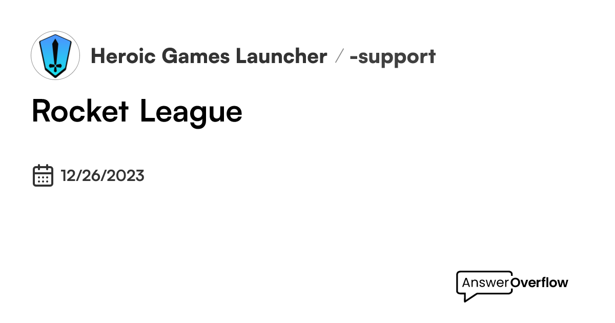 Rocket League - Heroic Games Launcher
