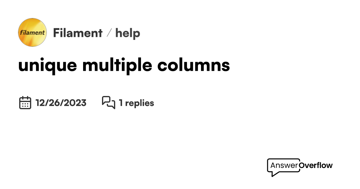 unique multiple columns - Filament