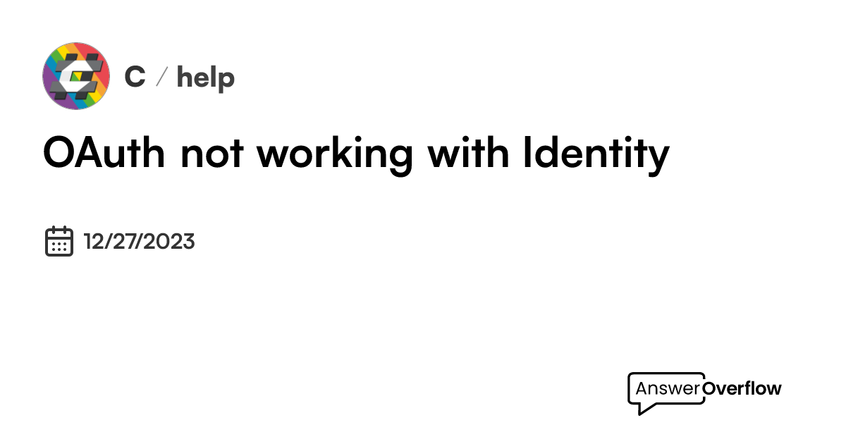 OAuth not working with Identity - C#