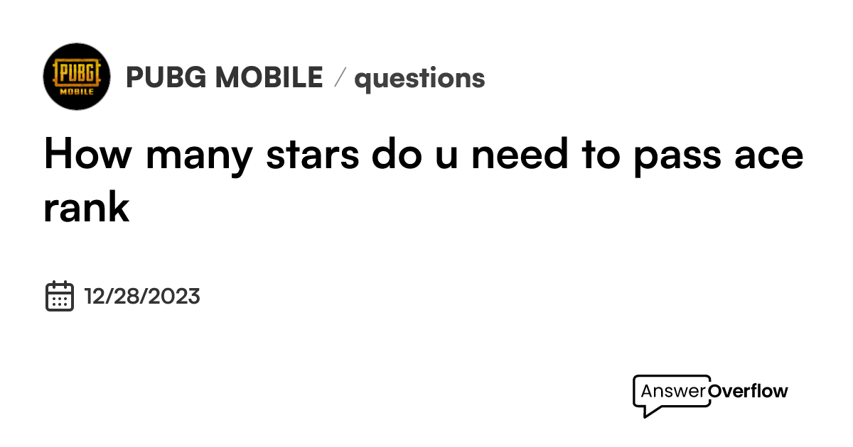 How many stars do u need to pass ace rank? - PUBG MOBILE