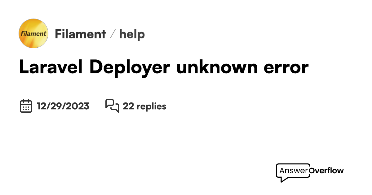 Laravel Deployer Unknown Error Filament