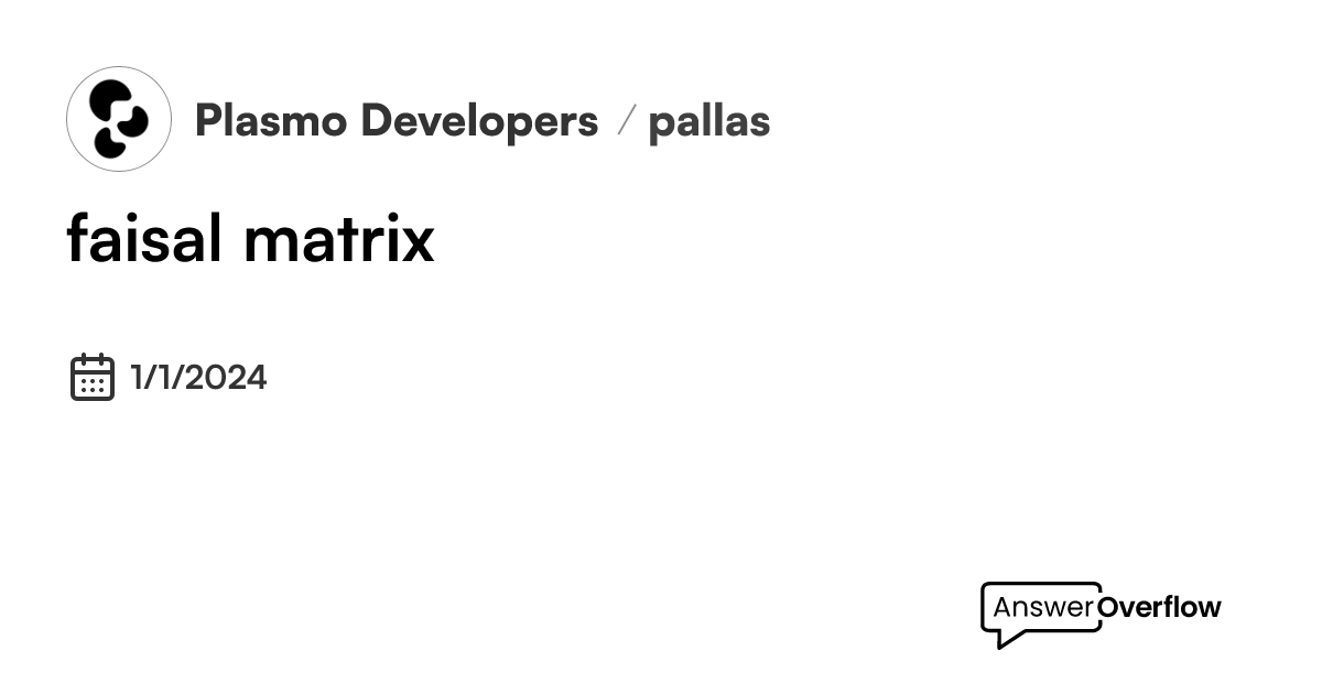 @faisal @matrix ? - 🧩 Plasmo Developers