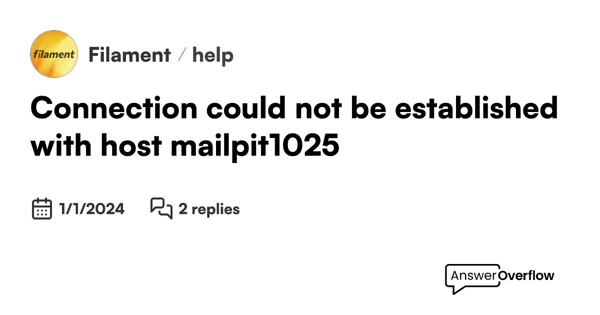 Connection could not be established with host "mailpit:1025" - Filament