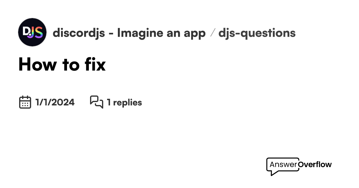 How to fix? - discord.js - Imagine an app