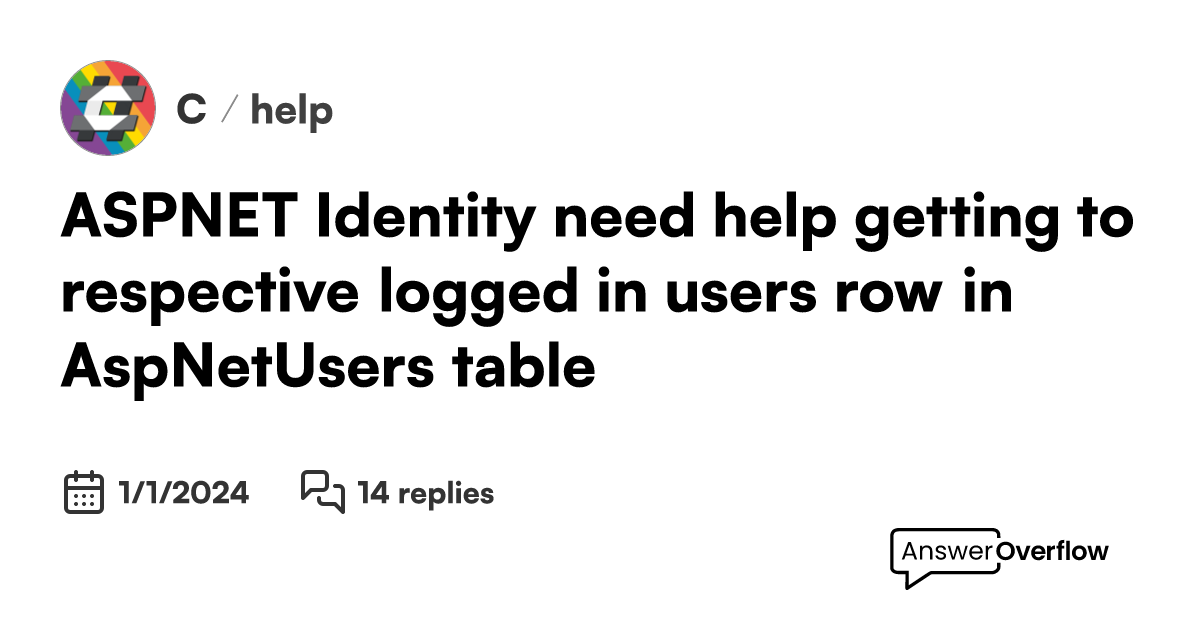 Aspnet Identity Need Help Getting To Respective Logged In Users Row In Aspnetusers Table C