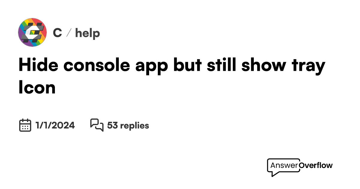 Hide console app but still show tray Icon - C#