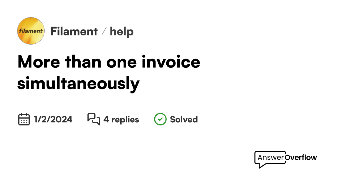 More Than One Invoice Simultaneously Filament 