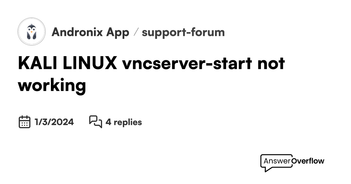 Kali Linux Vncserver Start Not Working Andronix App 