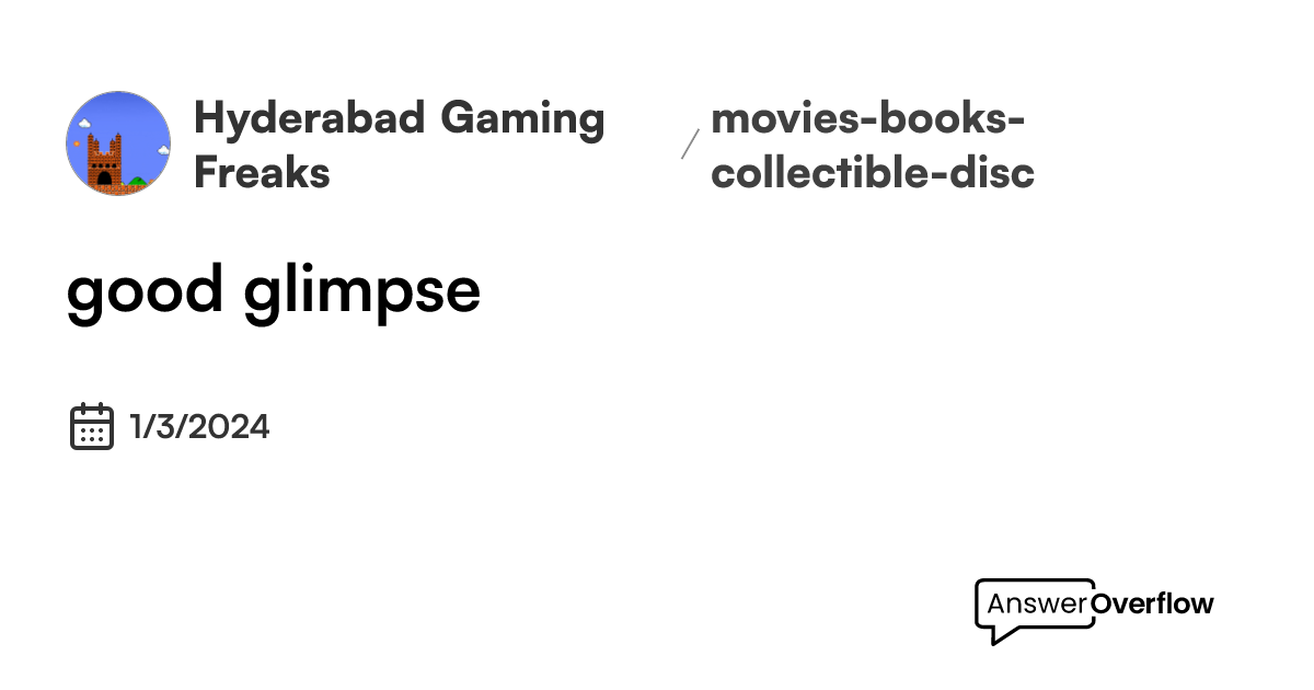 good glimpse - Hyderabad Gaming Freaks!🎮🇮🇳
