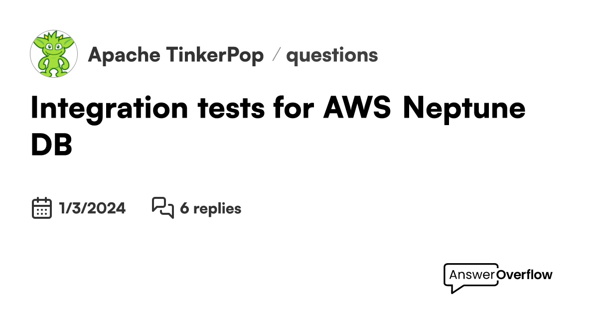 Integration Tests For Aws Neptune Db Apache Tinkerpop
