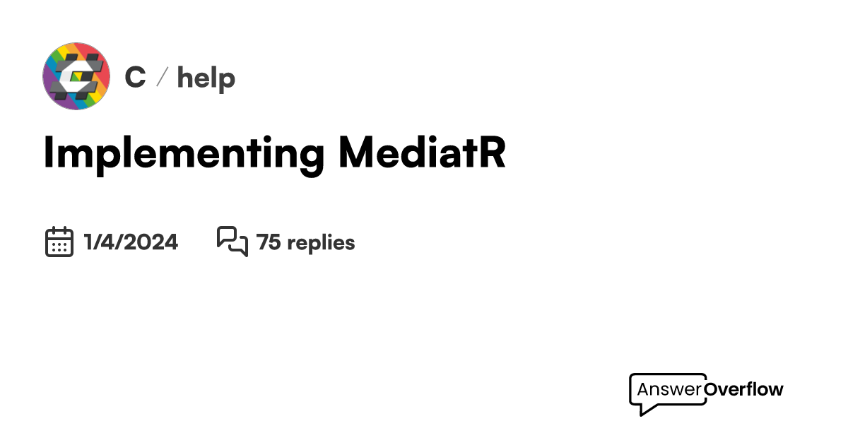 Implementing Mediatr C 