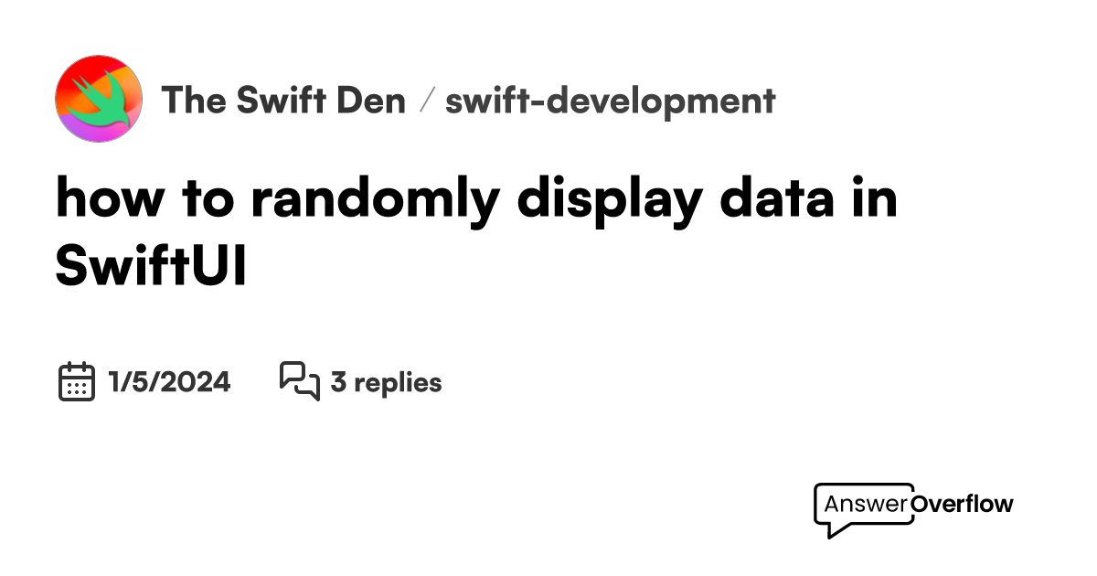 How To Randomly Display Data In Swiftui The Swift Den